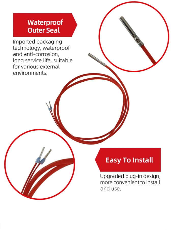 Medical PT100 Temperature Sensor Probe for Ventilators & Incubators